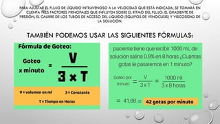 calculo de infusión y tira horaria intrahospitalaria | PPTX