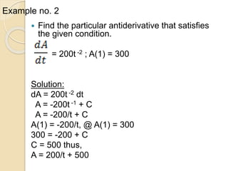 Problem Application of Antiderivatives | PPTX