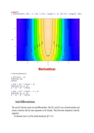 Basic Calculus in R. | DOCX