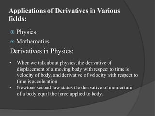 Applications of Derivatives | PPTX