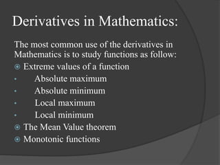Applications of Derivatives | PPTX