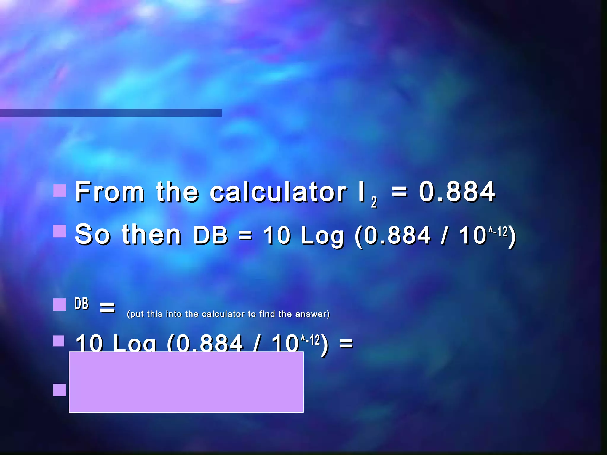 Calculus concrete and decibel calculation | PPT