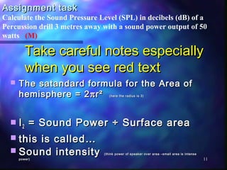 Calculus concrete and decibel calculation | PPT