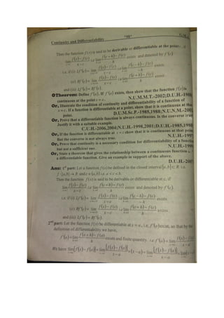 Calculus differentiability - limits | PDF