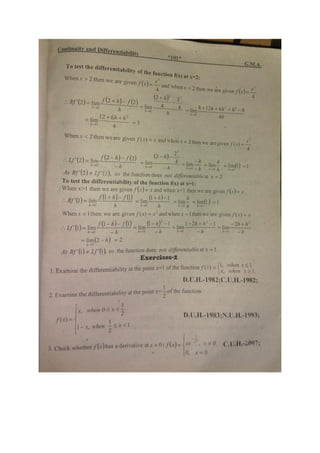 Calculus differentiability - limits | PDF