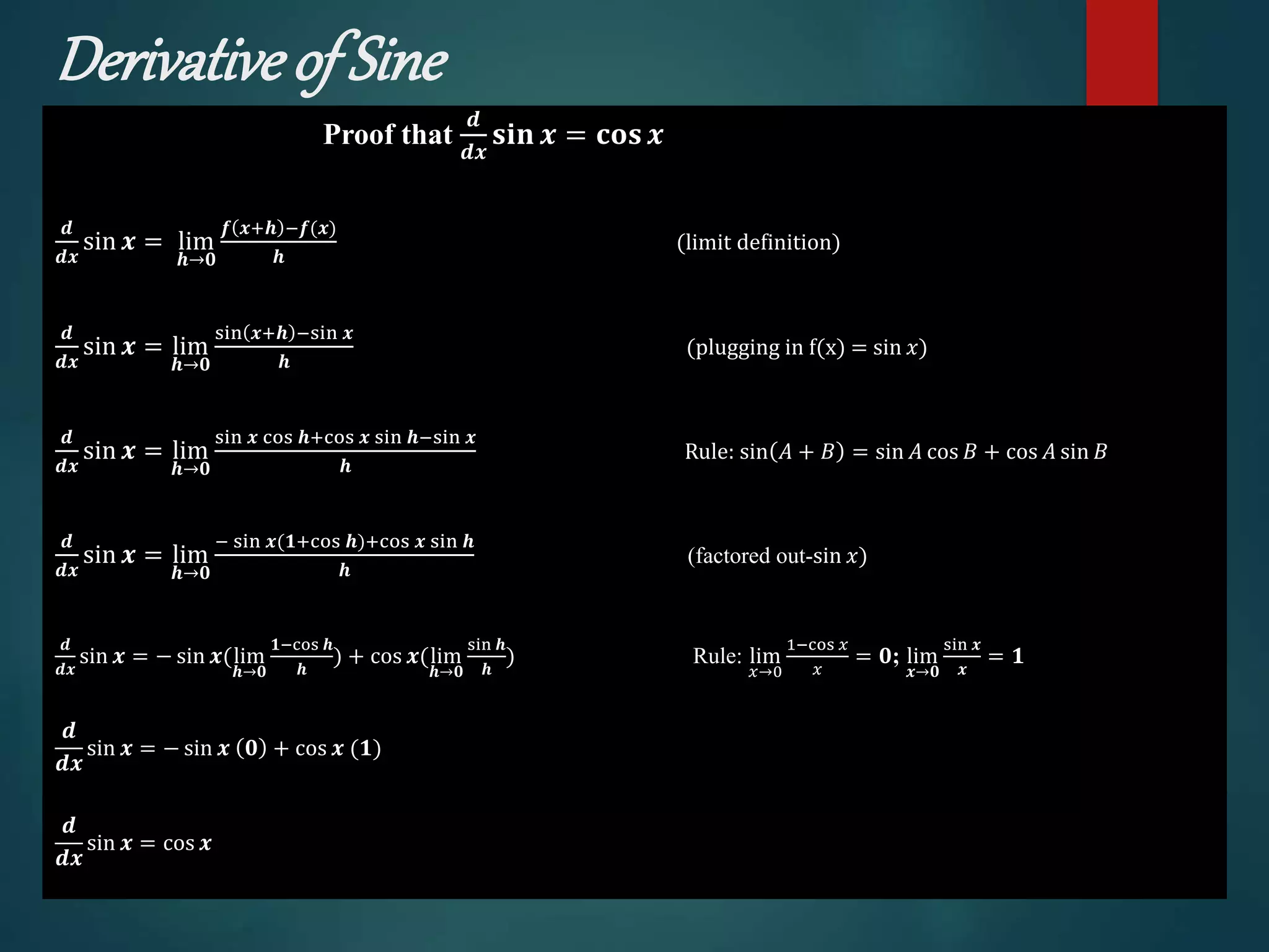 Derivative of Sine | PPTX