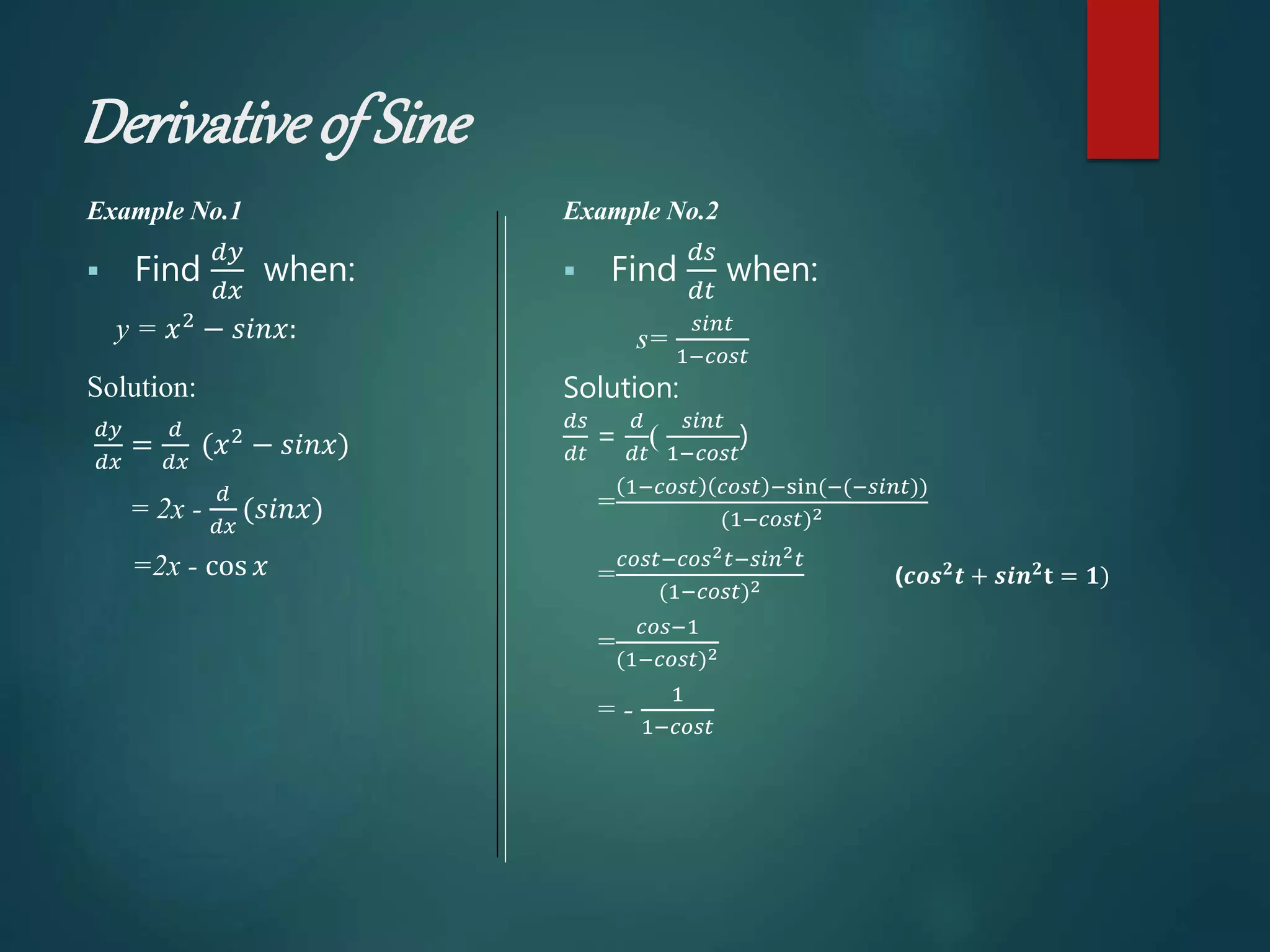 Derivative of Sine | PPTX