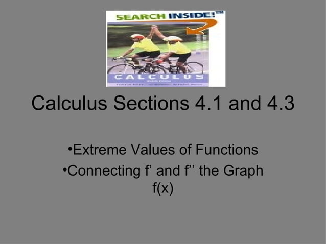 Calculus Sections 4.1 and 4.3 | PPT
