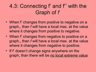 Calculus Sections 4.1 and 4.3 | PPT