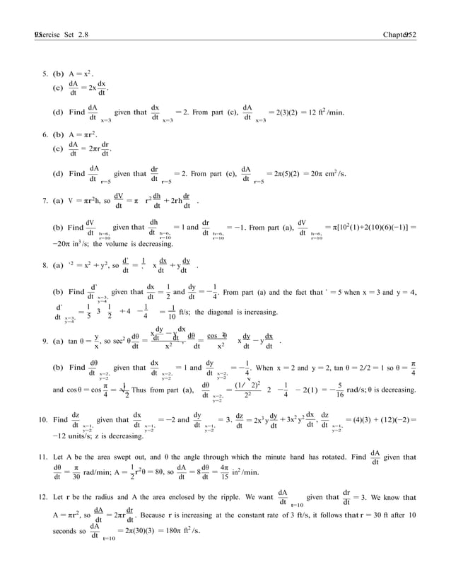 Calculus 10th edition anton solutions manual | PDF | Physics | Science
