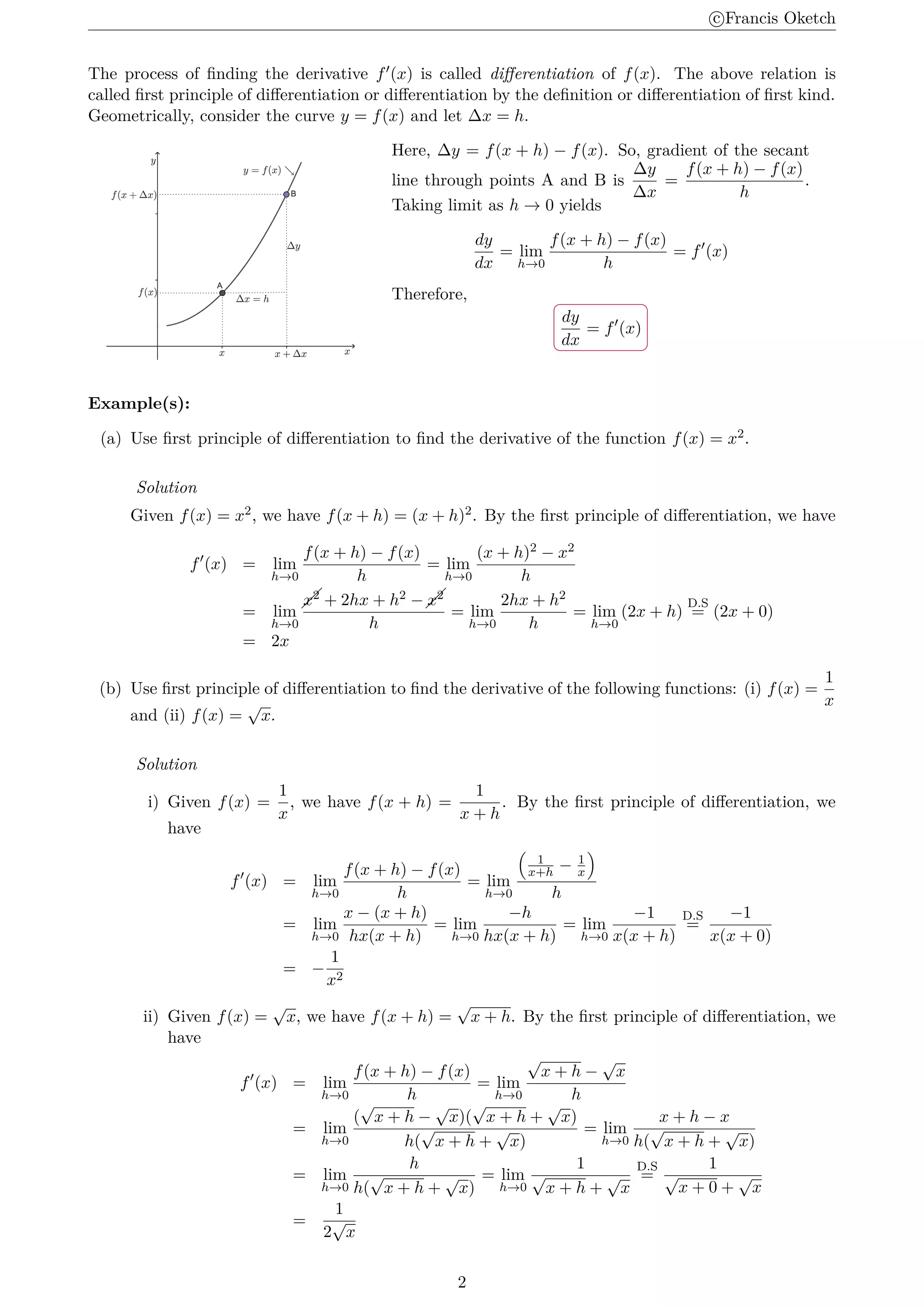 Differential Calculus Pdf