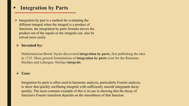 Integration by Parts & by Partial Fractions | PPTX | Physics | Science