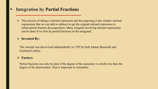 Integration by Parts & by Partial Fractions | PPTX
