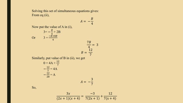 Integration by Parts & by Partial Fractions | PPT