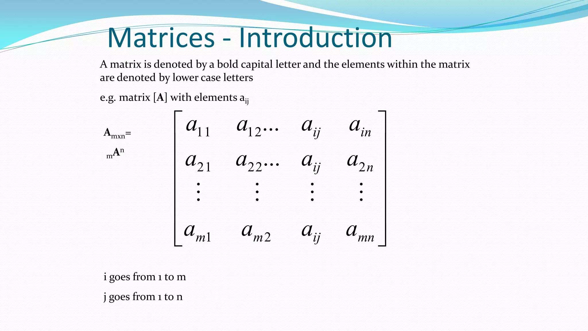 Calculus and matrix algebra notes | PPT