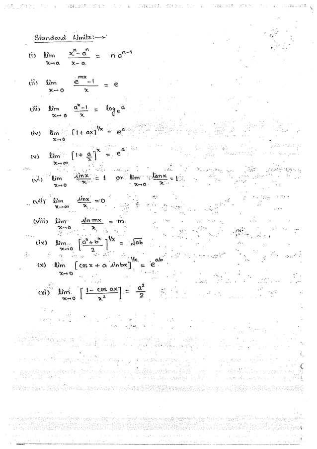 Mathematical Calculus hand written notes | PDF