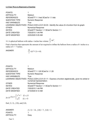 Calculus Concepts and Contexts 5th Edition - Question Bank and ...