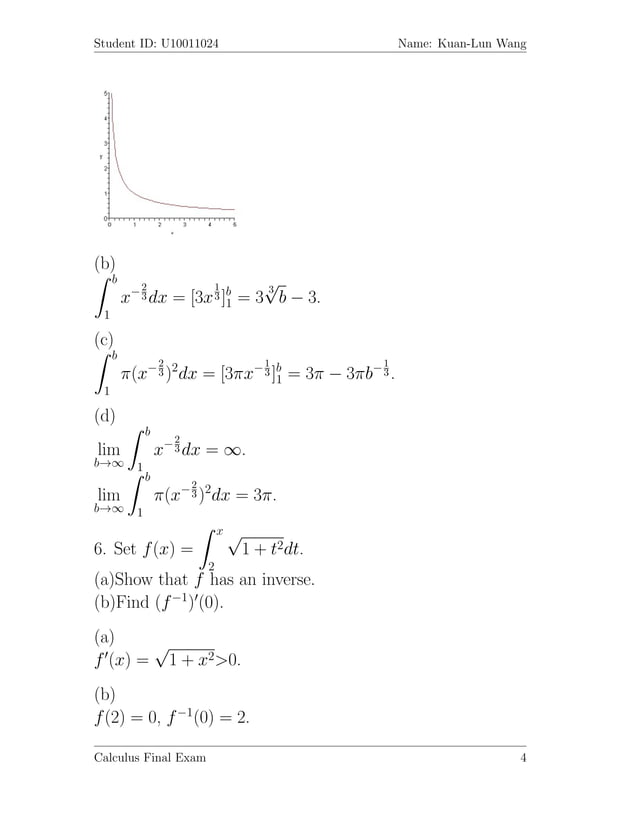 Calculus Final Exam | PDF