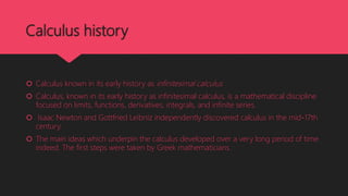 History of calculus and applications | PPTX