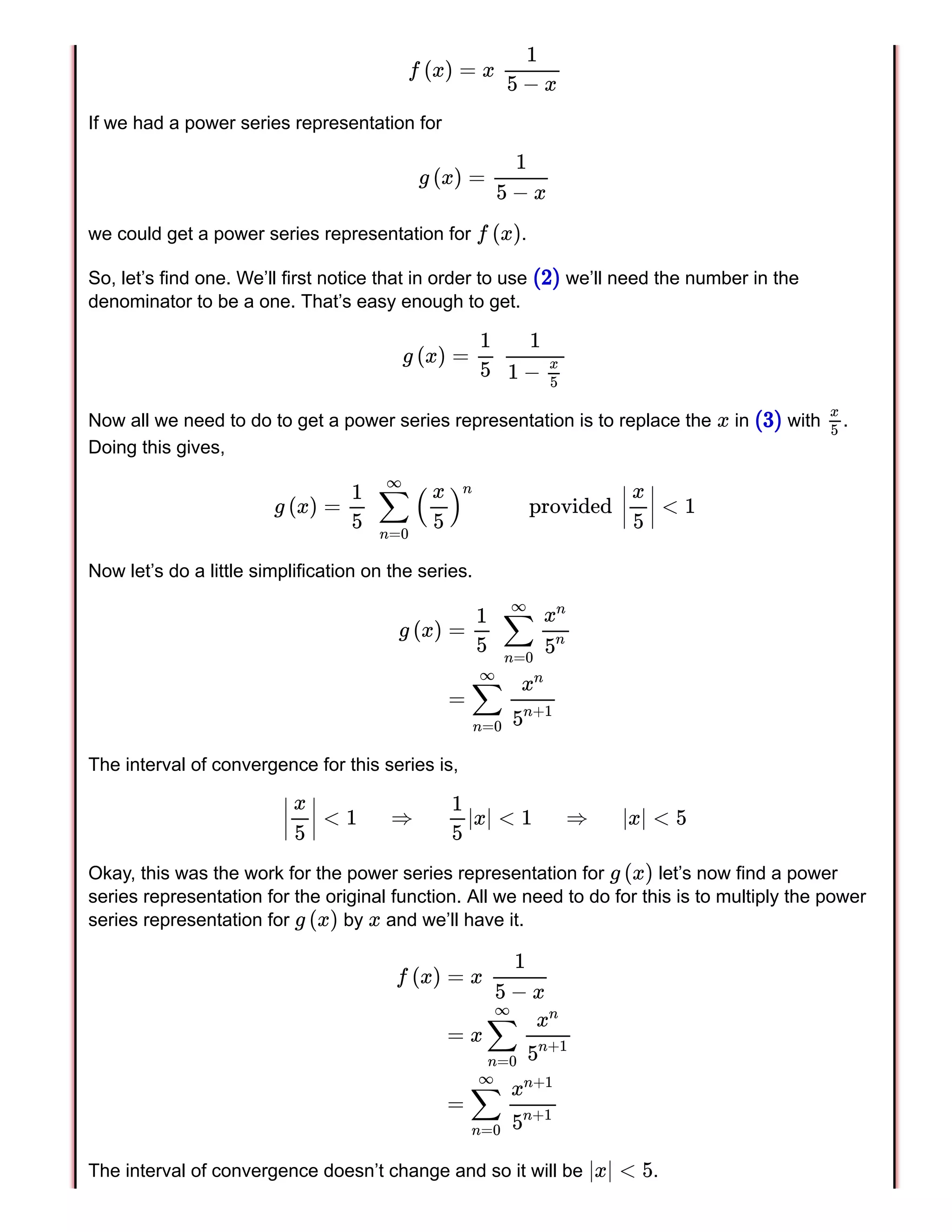 Calculus ii power series and functions | PDF | Physics | Science