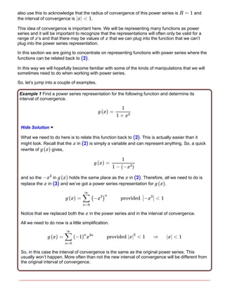 Calculus ii power series and functions | PDF