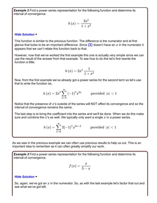 Calculus ii power series and functions | PDF