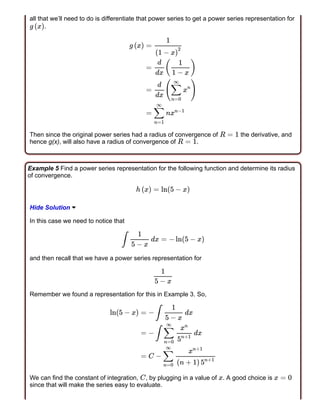 Calculus ii power series and functions | PDF | Physics | Science