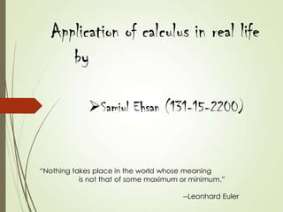 Calculus in real life | PPTX