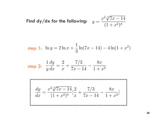 Calculus Logarithmic Differentiation Smartboard | PPT