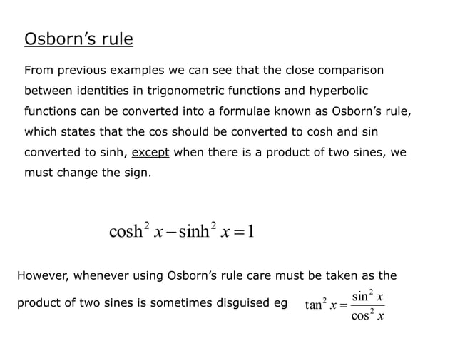 Calculus of hyperbolic functions | PDF | Physics | Science