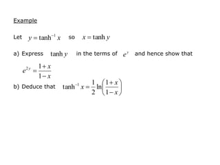 Calculus of hyperbolic functions | PDF