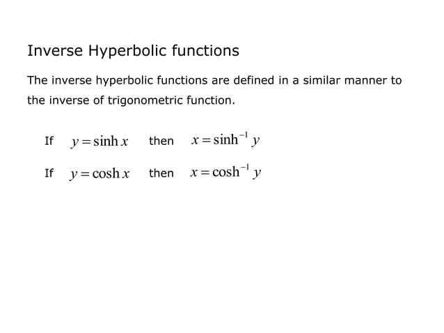 Calculus of hyperbolic functions | PDF | Physics | Science