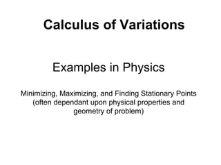 Calculus of variations | PPT