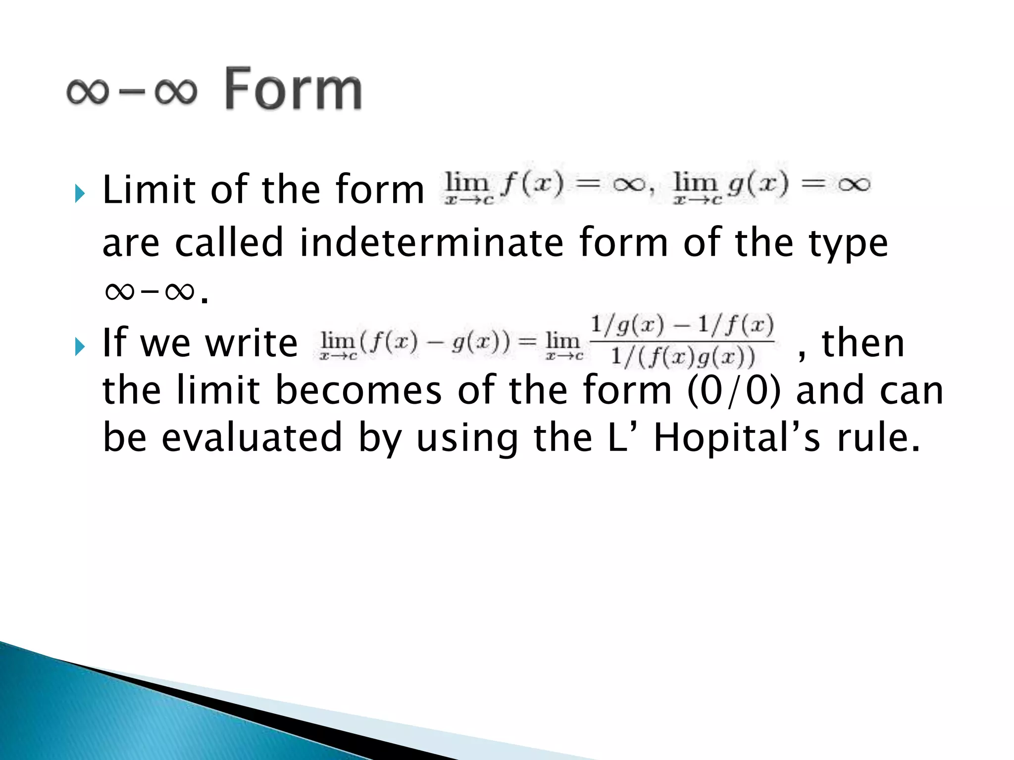 Indeterminate Forms and L' Hospital Rule | PPTX