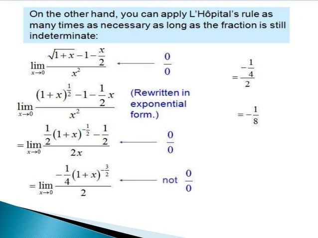 Indeterminate Forms and L' Hospital Rule | PPT