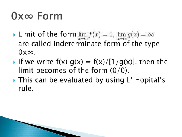 Indeterminate Forms and L' Hospital Rule | PPTX | Physics | Science