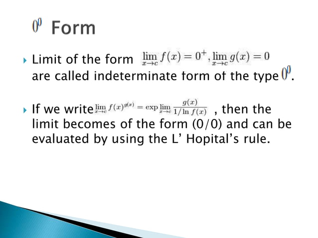 Indeterminate Forms and L' Hospital Rule | PPTX | Physics | Science