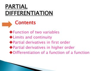 Calculus ppt on "Partial Differentiation" | PPT