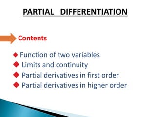 Calculus ppt on "Partial Differentiation"#2 | PPTX
