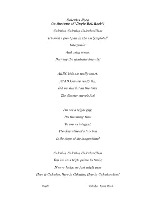 Calculus Rock (Calc Song Book p08) | PDF