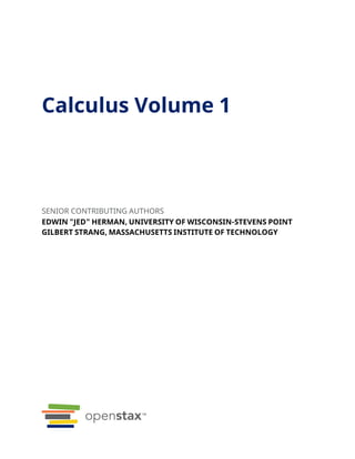 Calculus Volume 1 | PDF