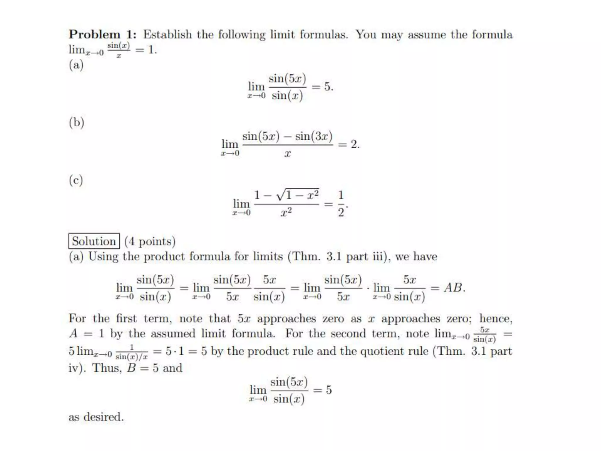 Calculus with Theory, Problem Set Solutions 4.pptx | Physics | Science