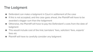 Calderbank Letters and Lodgments in Irish litigation Proceedings | PPT