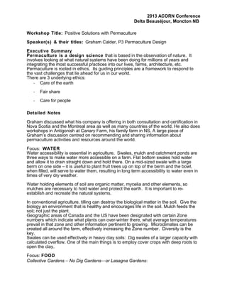 Positive Solutions with Permaculture with Graham Calder | PDF