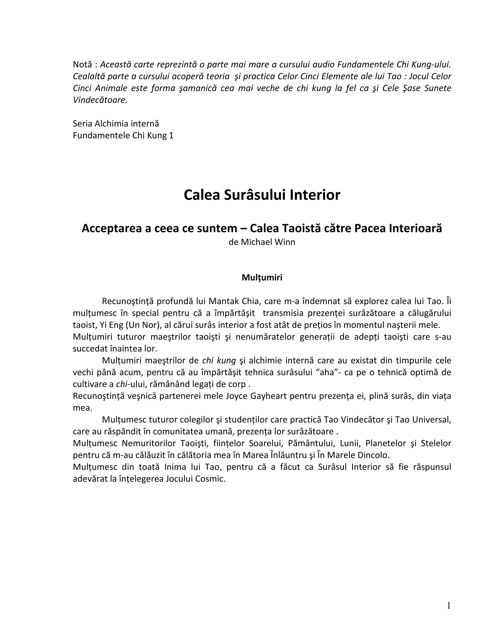 Calea surasului interior michael winn | PDF