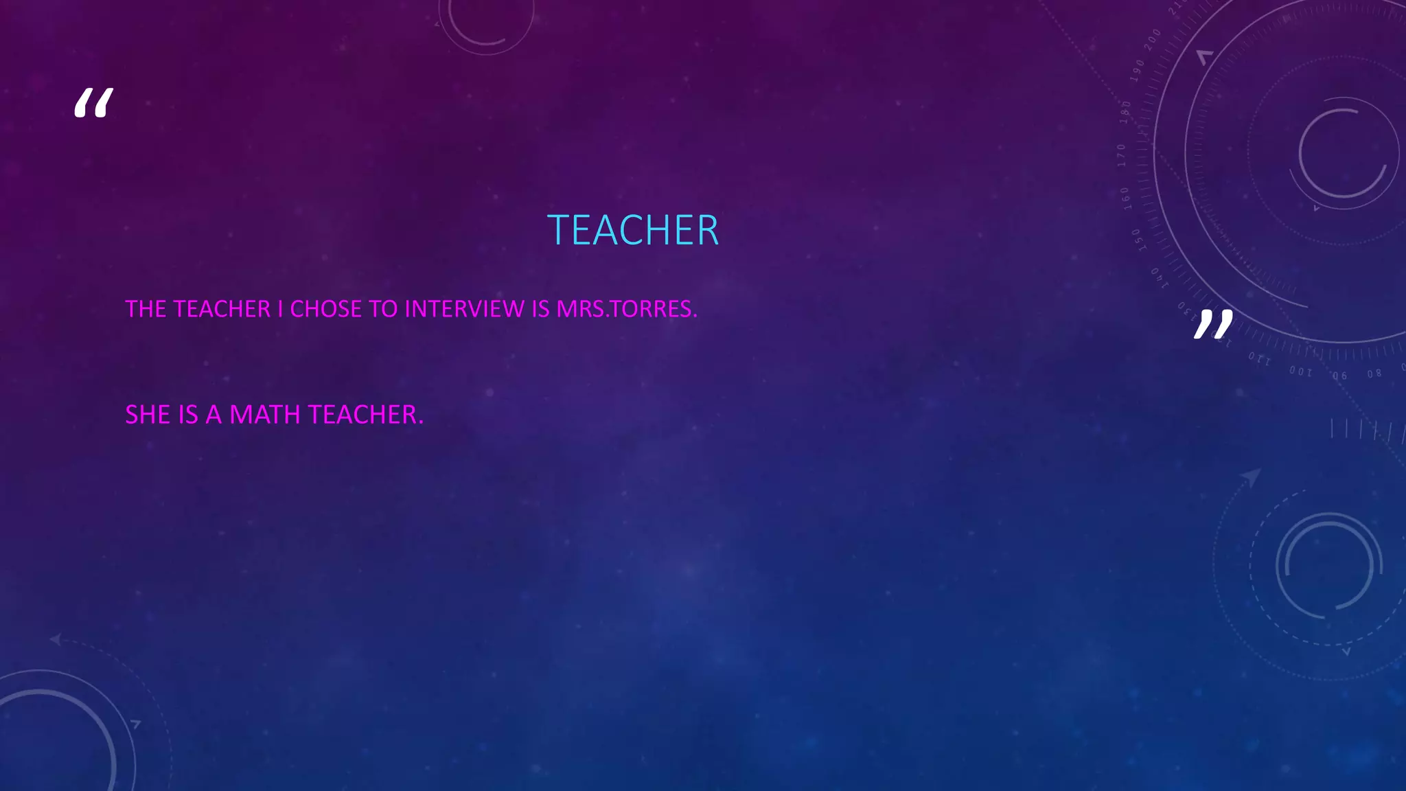 C.O. Interview with the Math Teacher | PPTX
