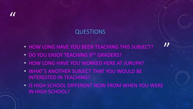 C.O. Interview with the Math Teacher | PPTX