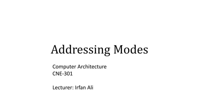 Addressing mode Computer Architecture | PPTX | Data Storage and Warehousing | Computing