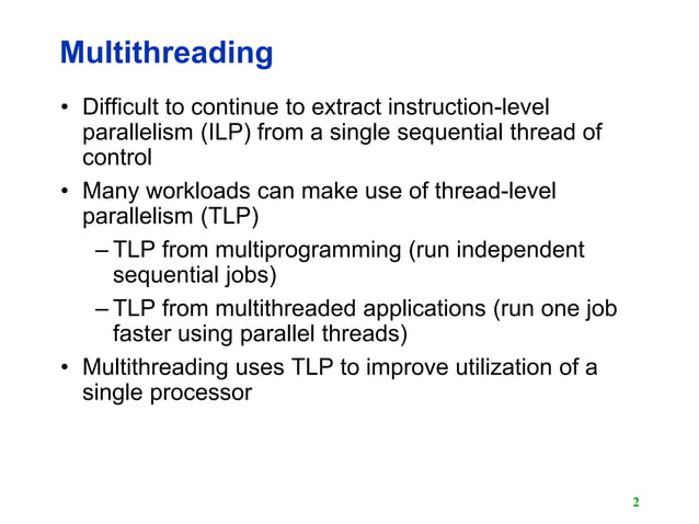Multithreading computer architecture | PPTX