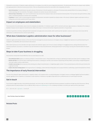 Caledonian Logistics Faces Administration After 25 Years of Operations | PDF